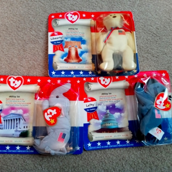 Ty | Other | Brand New Set Of 3 200s Collector Edition Political Ty ...